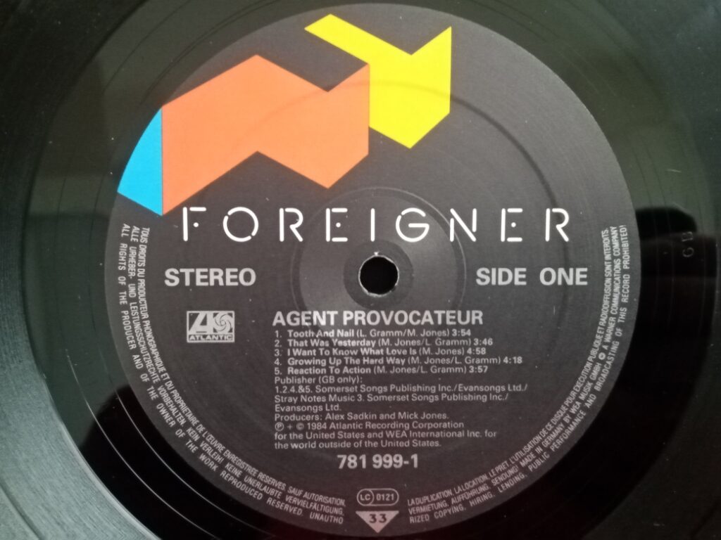 Foreigner - Agent Provocateur - Vinyl.ge - მუსიკალური ვინილები (ფირფიტები)